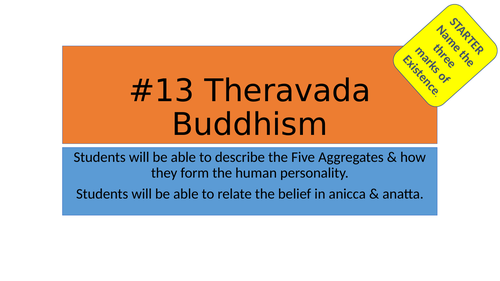AQA RS GCSE: #L13 Theravada Buddhism | Teaching Resources