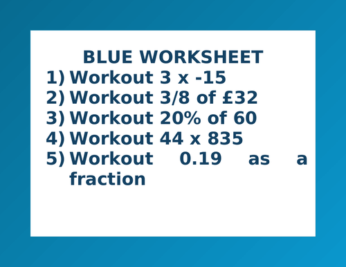 BLUE WORKSHEET 50 | Teaching Resources