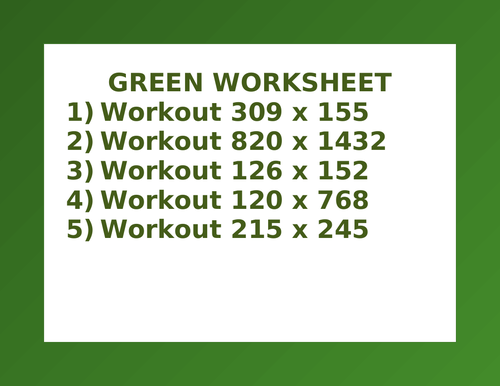 GREEN WORKSHEET 11 | Teaching Resources