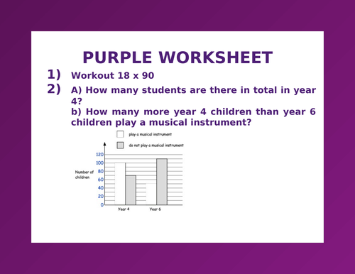 PURPLE WORKSHEET 31 | Teaching Resources