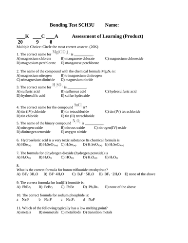 3 TESTS Ionic Bonding Quiz Covalent BONDING TEST Package Grade 11 ...