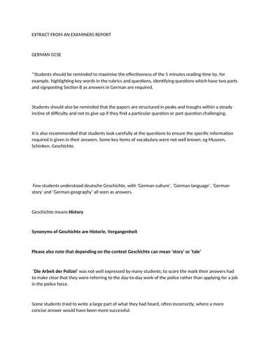 GCSE GERMAN LANGUAGE - common grammatical errors | Teaching Resources