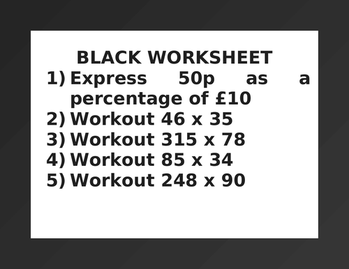 BLACK WORKSHEET 37 | Teaching Resources