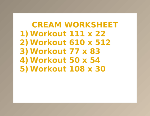 CREAM WORKSHEET 22 | Teaching Resources