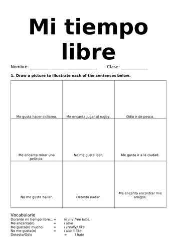 Mi tiempo libre KS3 | Teaching Resources