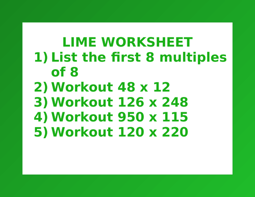 LIME WORKSHEET 41 | Teaching Resources