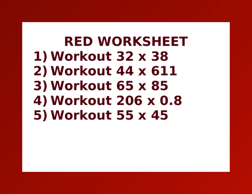 RED WORKSHEET 24 | Teaching Resources