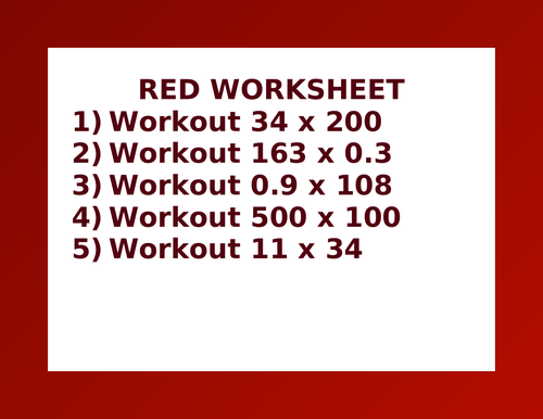 RED WORKSHEET 38 | Teaching Resources