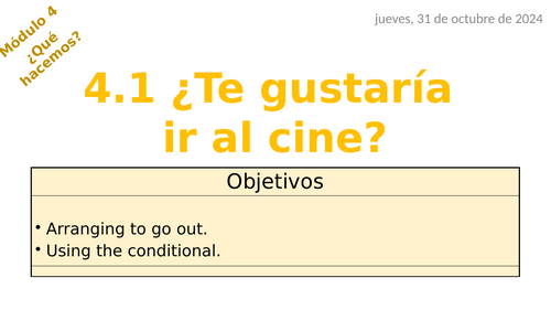 Viva 2 - Module 4.1 ¿Te gustaria ir al cine? | Teaching Resources