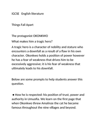 iGCSE ENGLISH LITERATURE - Teacher Resource - discussing the character ...
