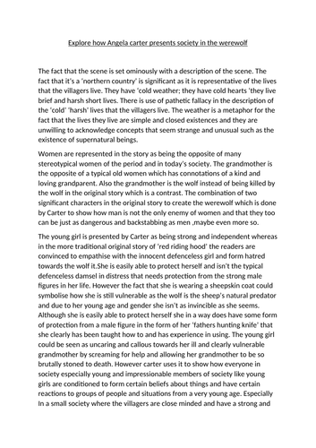 Werewolf Angela Carter Pdf – THe Werewolf by Angela Carter worksheet – MDNT