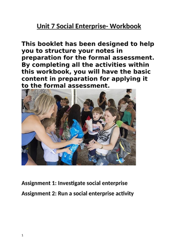 Unit 7 Social Enterprise | Teaching Resources