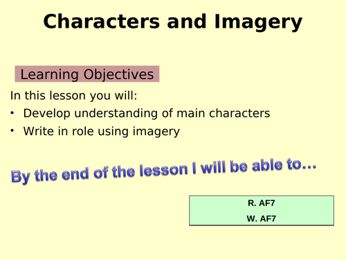 Romeo and Juliet - Character and Imagery Lesson with writing task ...