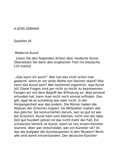 A LEVEL GERMAN REVISION - common mistakes to avoid when translating ...