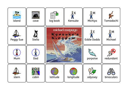 Kensuke's Kingdom Key Vocabulary Wordmat with Widgit Symbols (SEND ...