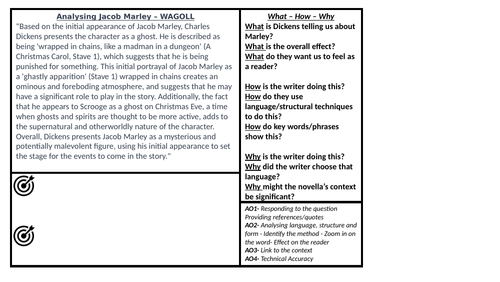 Language Paper 1, Q1 and Q2 - Jacob Marley | Teaching Resources