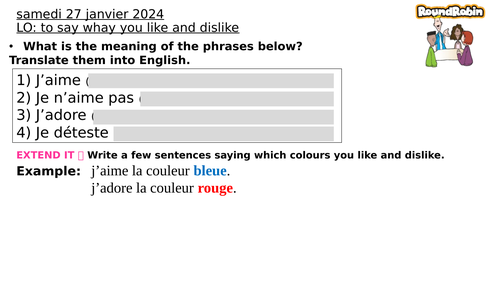 French Worksheets: Primary Language Teaching Resources ǀ Tes