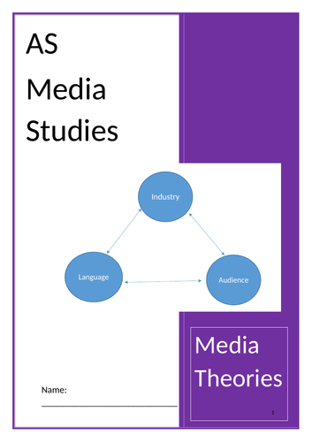 WJEC Media Studies Theories Booklet | Teaching Resources
