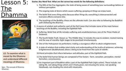 Lesson 5 The Dhamma | Teaching Resources