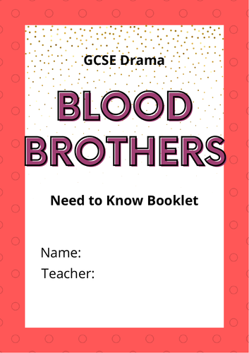 Blood Brothers Revision Booklet | Teaching Resources