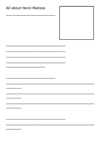Henri Matisse comprehension | Teaching Resources