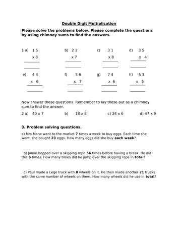 Two Digit Mixed Multiplication | Teaching Resources