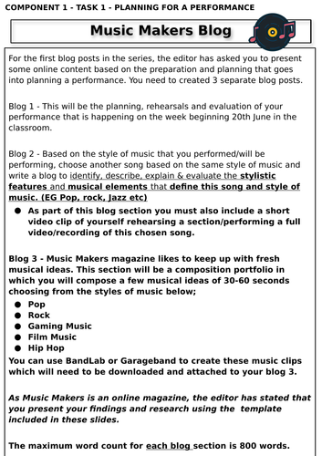 Music project BTEC | Teaching Resources