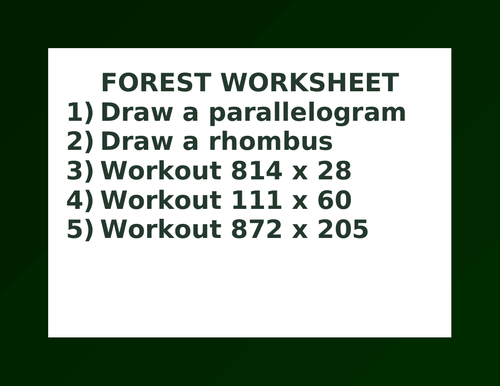 FOREST WORKSHEET 32 | Teaching Resources