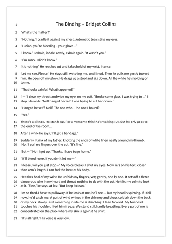 The Binding - AQA paper 1 Question 2/3/4 | Teaching Resources