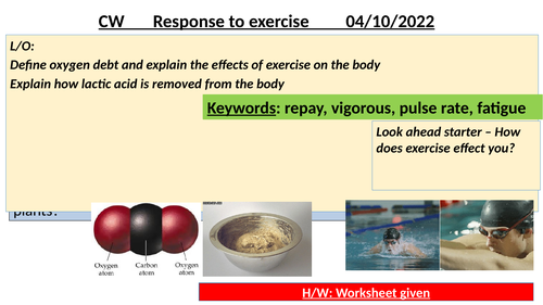 4.4.2 Response to exercise GCSE BIO | Teaching Resources