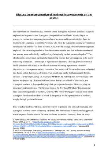 Representation of 'madness' The Strange Case of Dr Jekyll and Mr Hyde ...