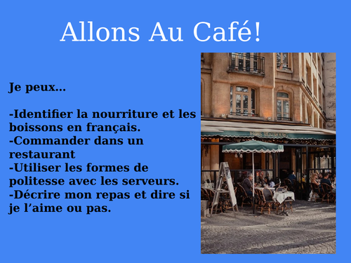 Allons Au Café! (Commander dans un Restaurant) French Notes Powerpoint ...