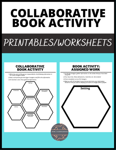 Collaborative Book Activity/Book Study/Hexagon Template/Reading ...