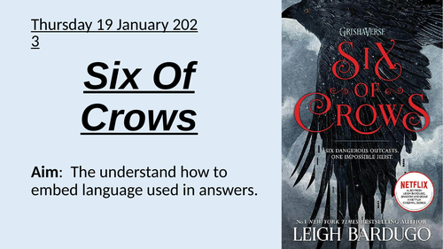 Six of Crows - Chapter 1 | Teaching Resources