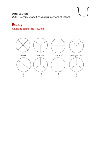Recognise various fractions of shapes | Teaching Resources