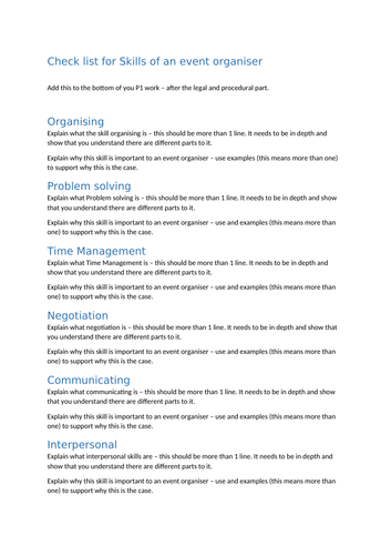 Unit 4 Managing An Event Teaching Resources