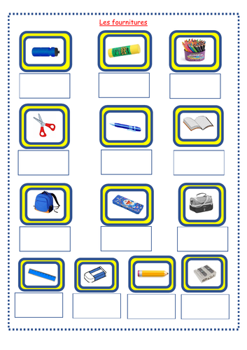 LES FOURNITURES SCOLAIRES | Teaching Resources