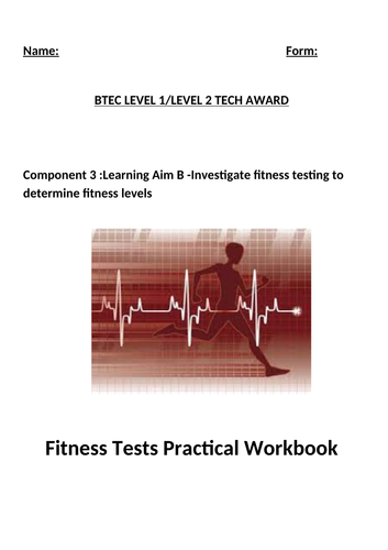 Component 3 LAB Fitness Testing Workbook ( Practical) | Teaching Resources