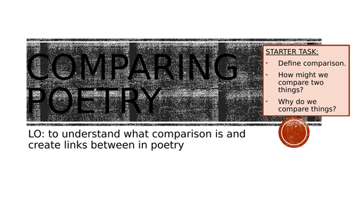 Comparing Poetry | Teaching Resources