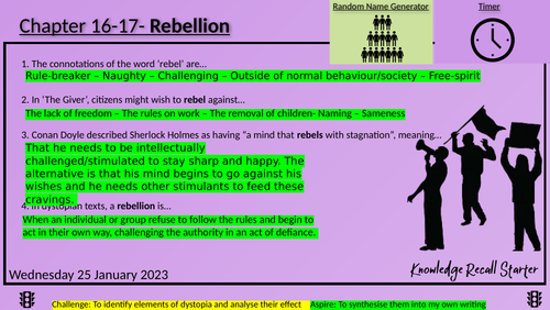 Chapter 16-17: The Giver | Teaching Resources