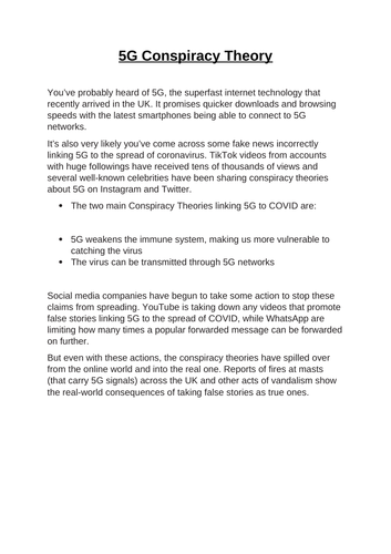 Conspiracy Theory Research Unit | Teaching Resources