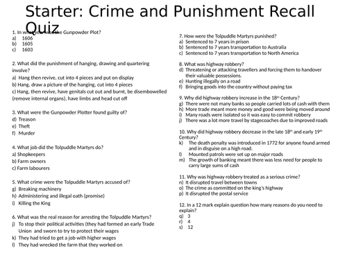 GCSE History Crime and Punishment 1700-1900- law enforcement | Teaching ...