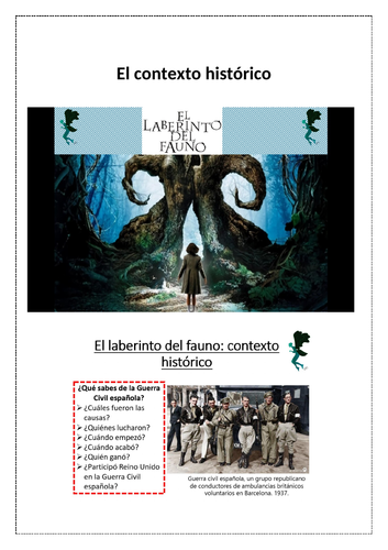 El laberinto del fauno, contexto historico | Teaching Resources