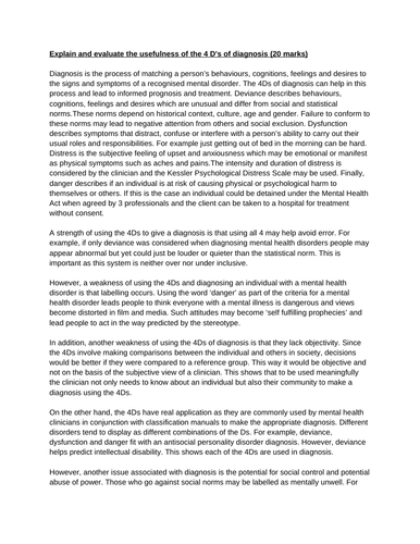 Edexcel Clinical Psychology model answers | Teaching Resources Edexcel Clinical Psychology model answers | Teaching Resources