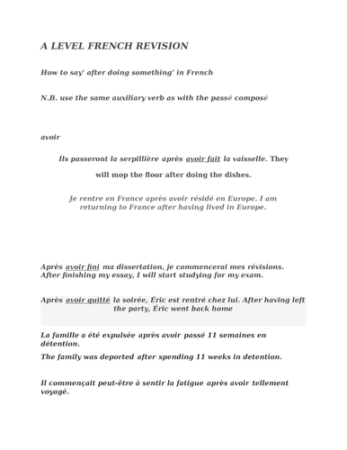 Après avoir/ Après être / how to construct this clause with reflexive ...