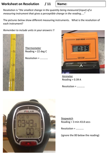 AQA Scientific Vocabulary - worksheet on resolution | Teaching Resources