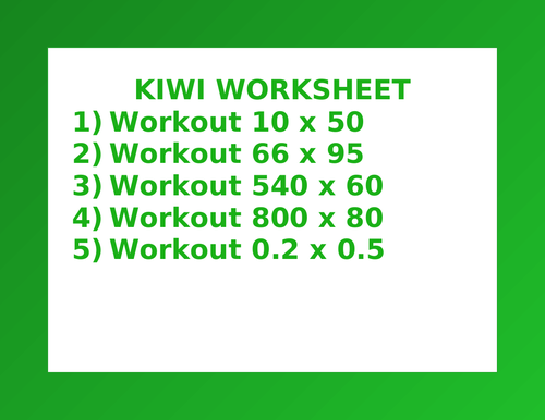 KIWI WORKSHEET 36 | Teaching Resources