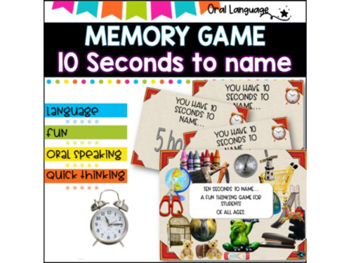 Memory Game l think fast - talk fast l ten seconds to name | Teaching ...