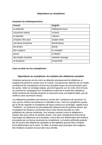 French GCSE - Smartphones | Teaching Resources