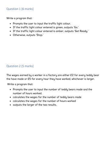 GCSE COMPUTER SCIENCE PROGRAMMING EXAM QUESTIONS WITH MS | Teaching ... GCSE COMPUTER SCIENCE PROGRAMMING EXAM QUESTIONS WITH MS | Teaching ...